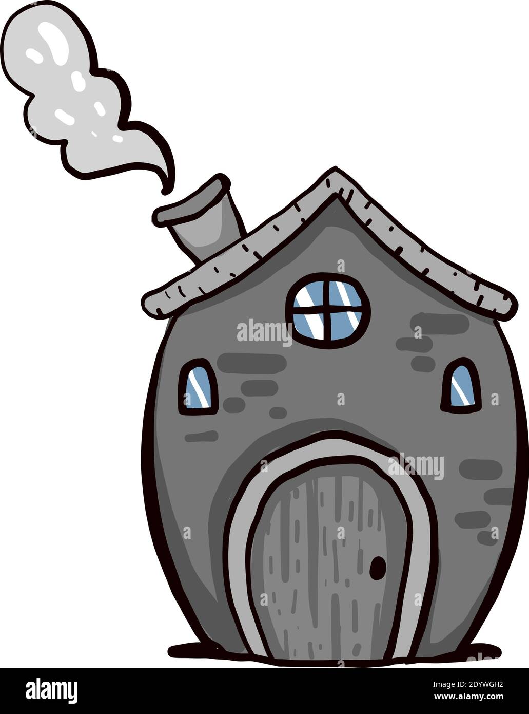 Grey house, illustration, vector on a white background Stock Vector ...