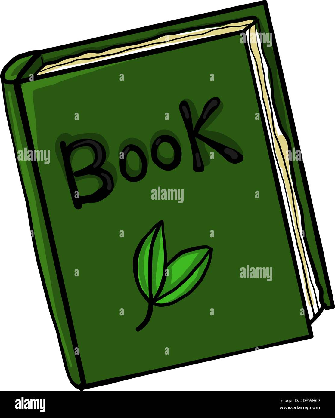 Green book, illustration, vector on a white background Stock Vector ...