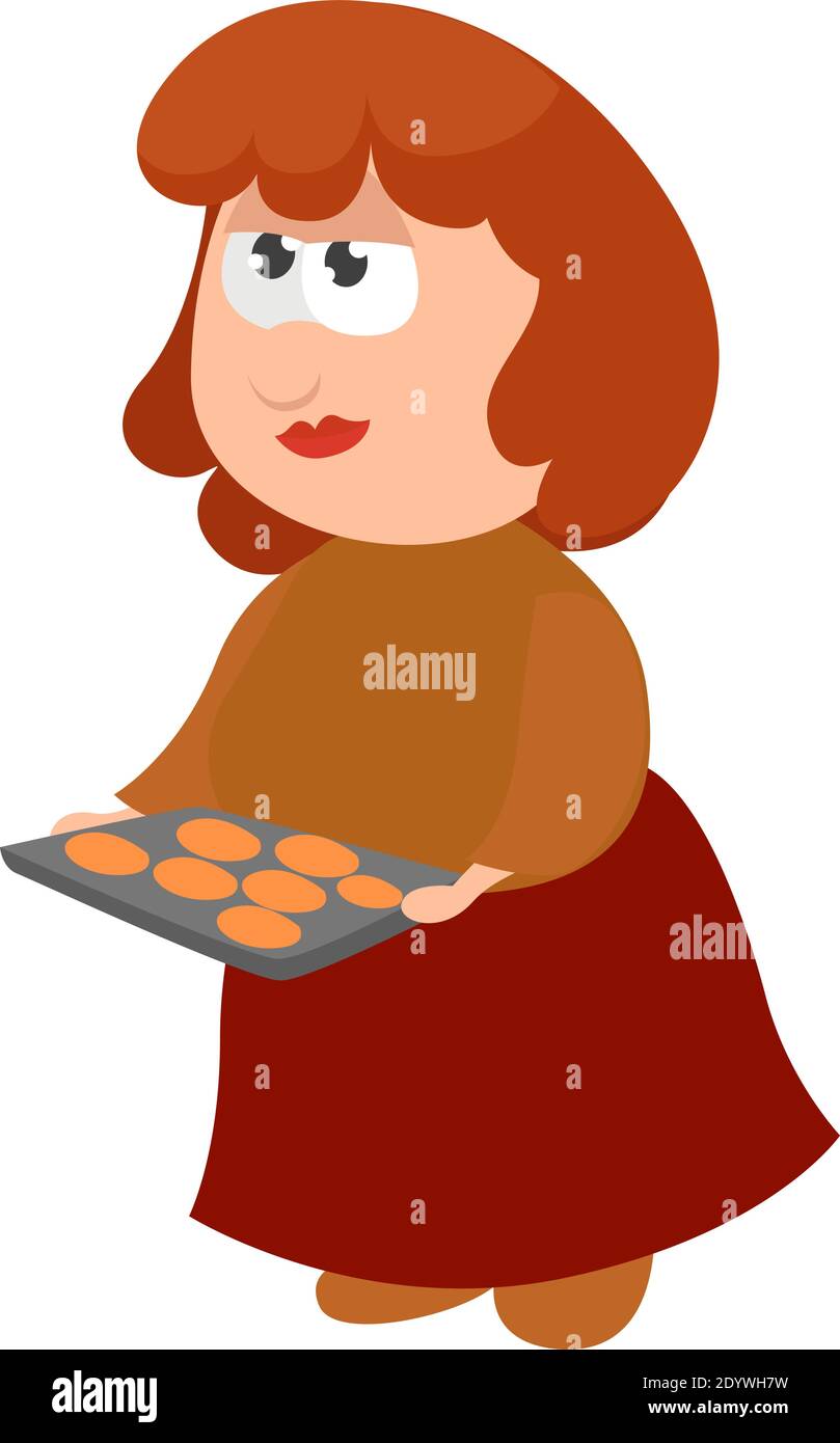 Homemade cookies, illustration, vector on a white background Stock ...