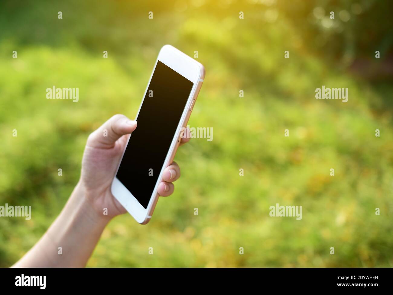 People holding mobile smart phone using smart application by internet ...