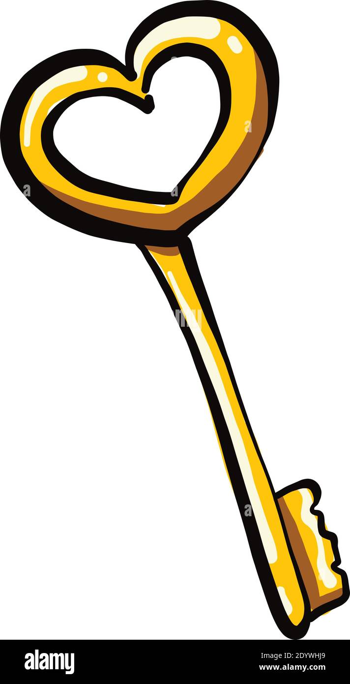 Heart shaped key on Cut Out Stock Images & Pictures - Alamy