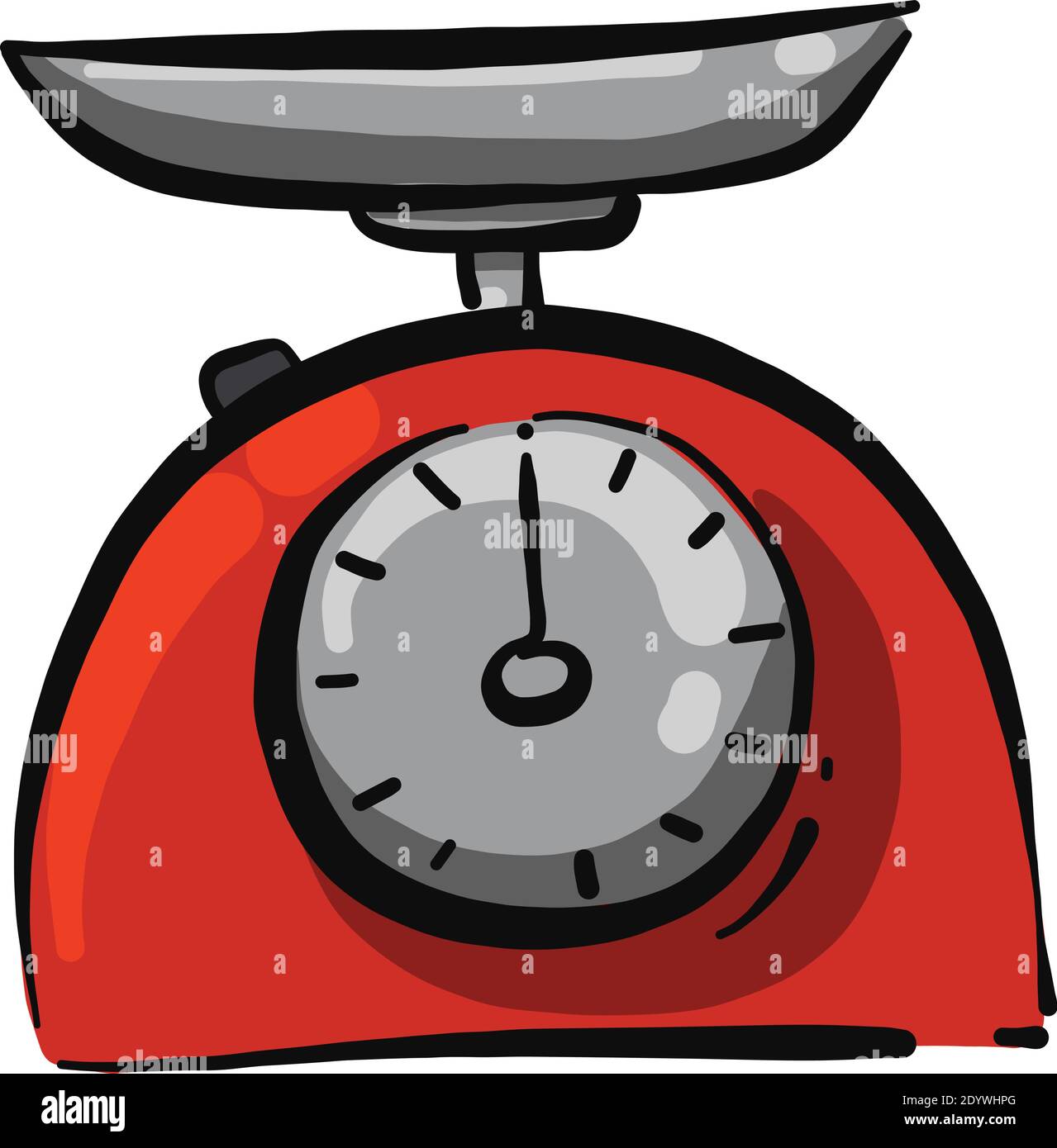 Red food scale, illustration, vector on a white background Stock Vector ...