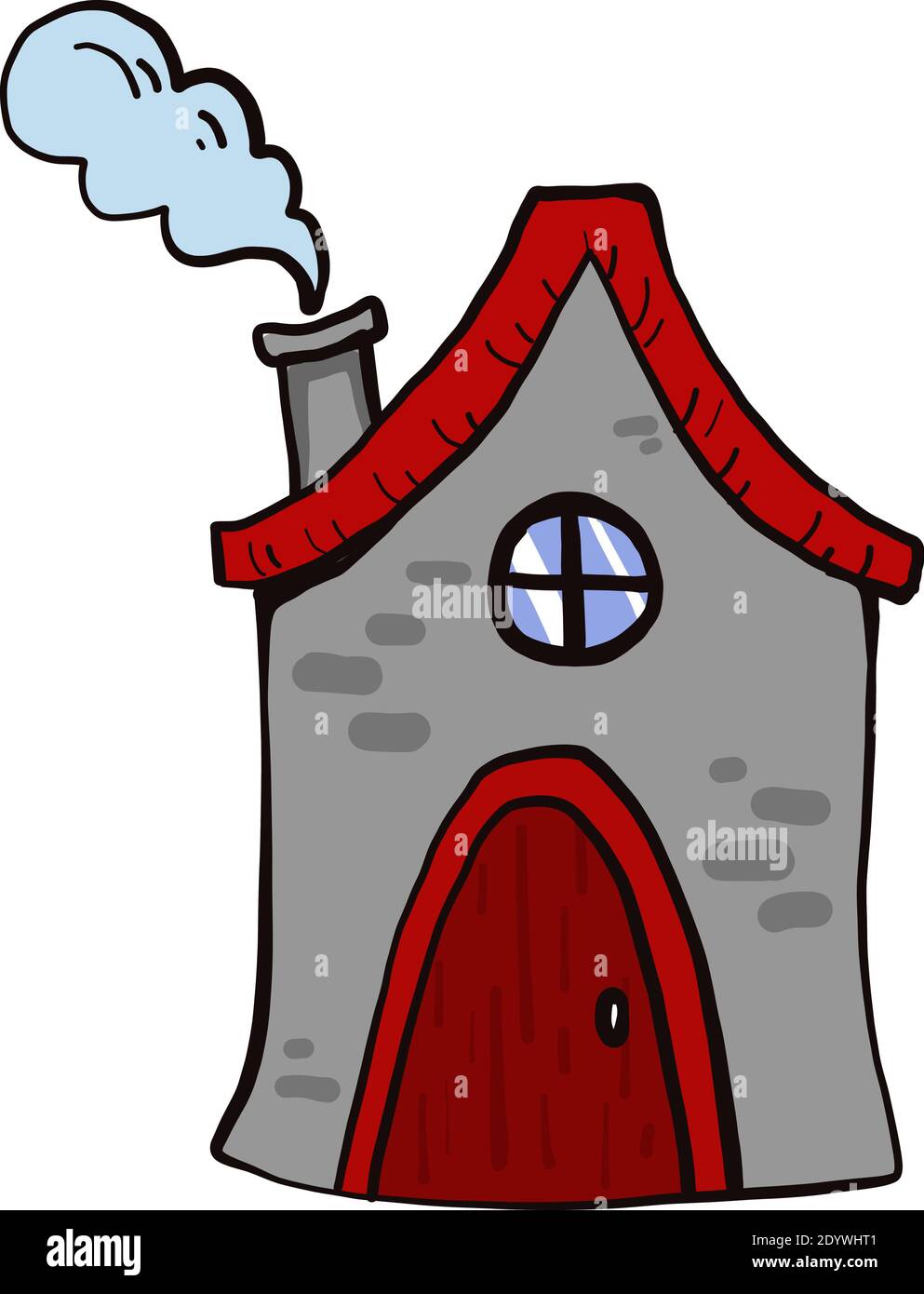 House with a red roof, illustration, vector on a white background Stock ...