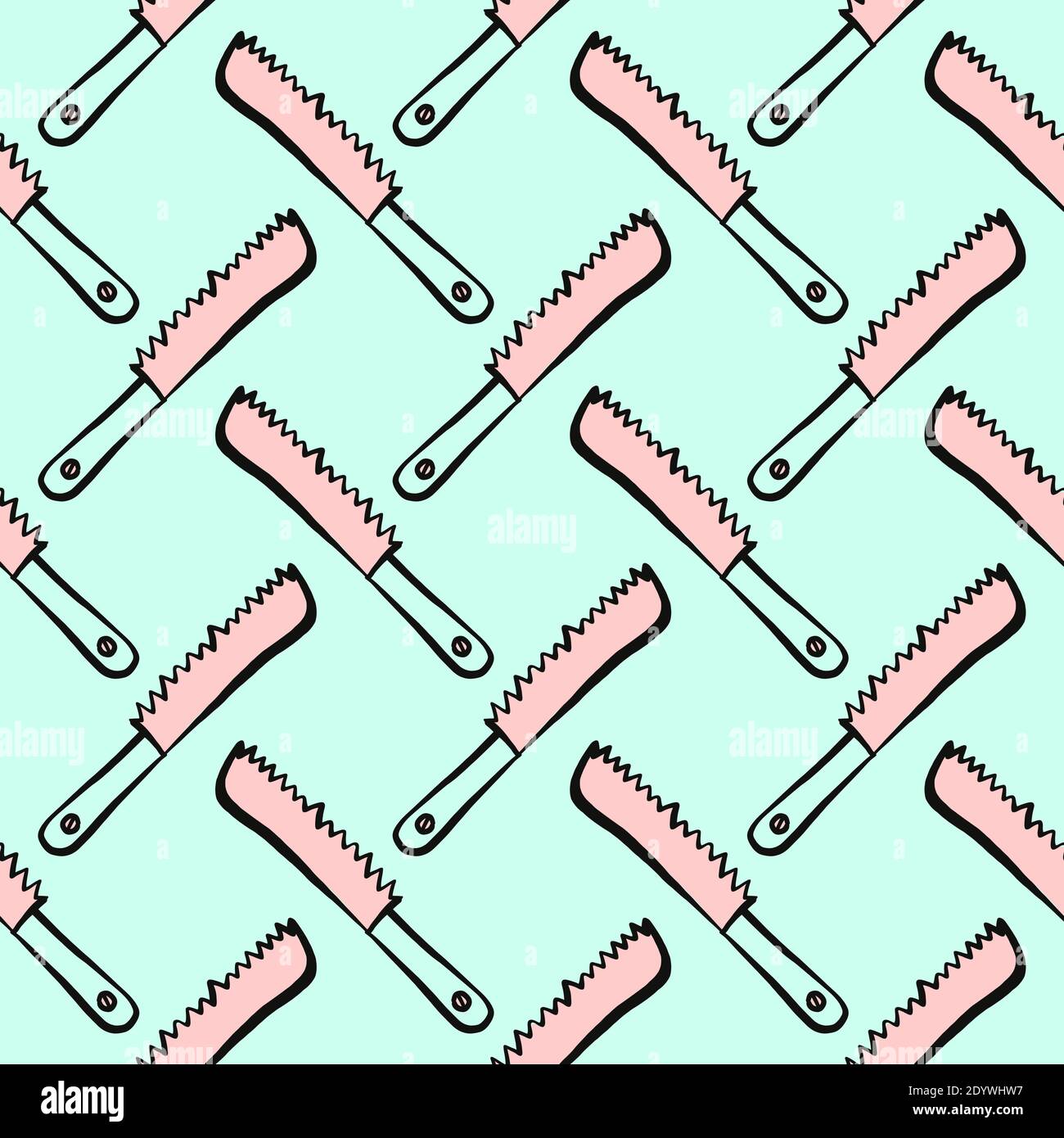 Pink knife,seamless pattern on blue background Stock Vector Image & Art ...