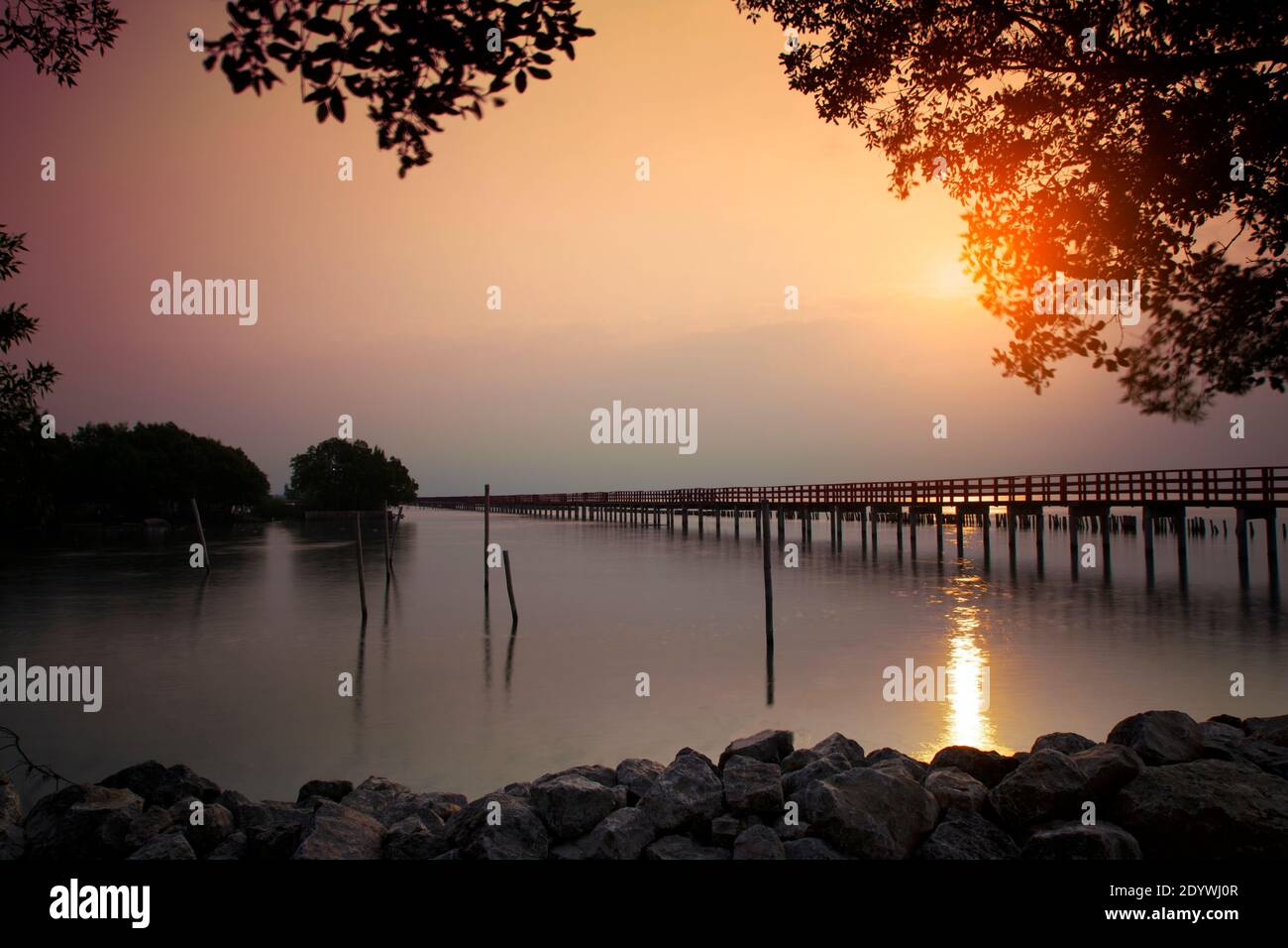 Beautiful sea view on morning nature background Stock Photo - Alamy