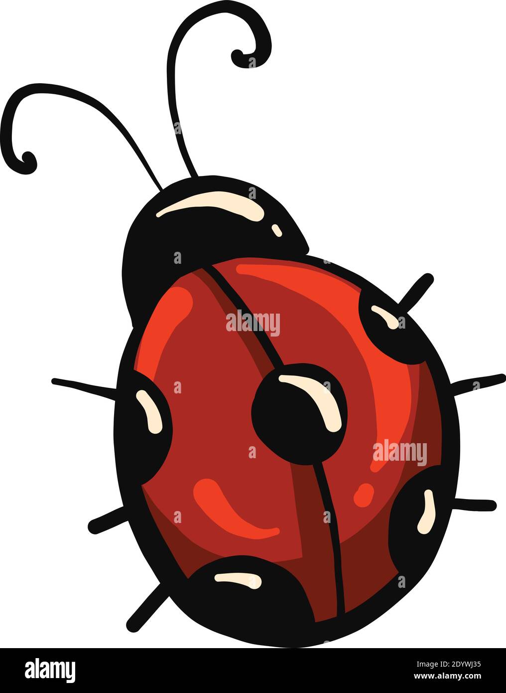 Small ladybug, illustration, vector on a white background Stock Vector ...