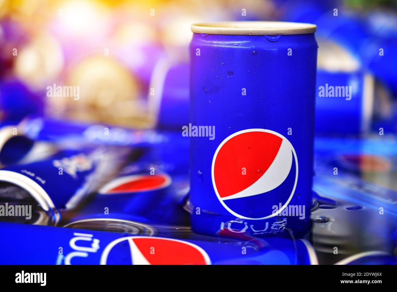 24 August 2018 at Bangkok Thailand People are drinking Pepsi on ...