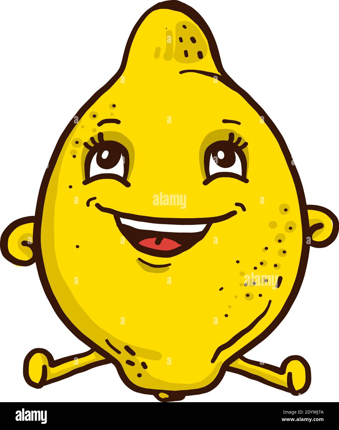Fat yellow lemon, illustration, vector on a white background Stock ...