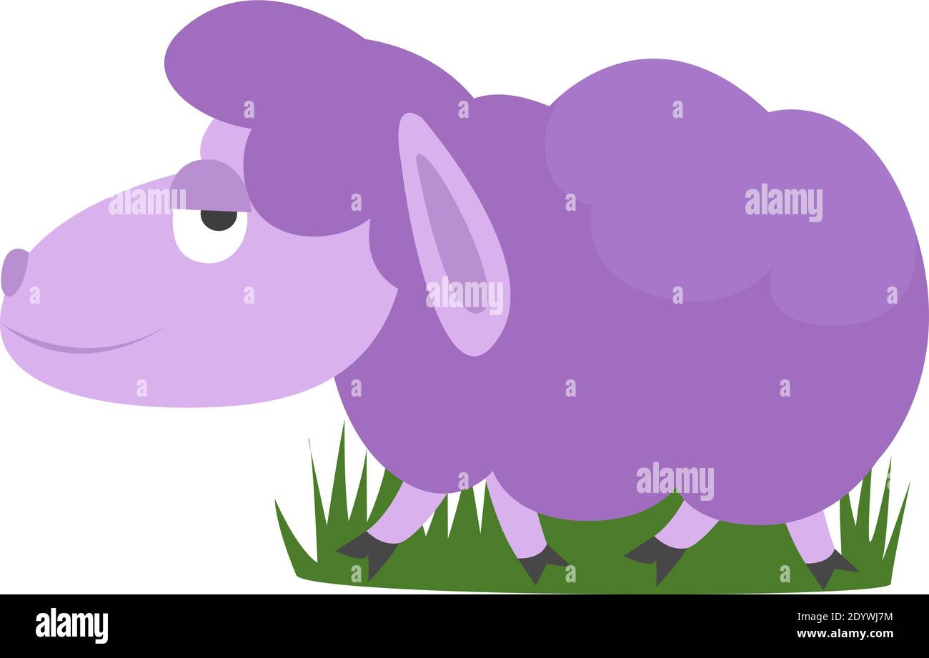Lilac sheep, illustration, vector on a white background Stock Vector ...