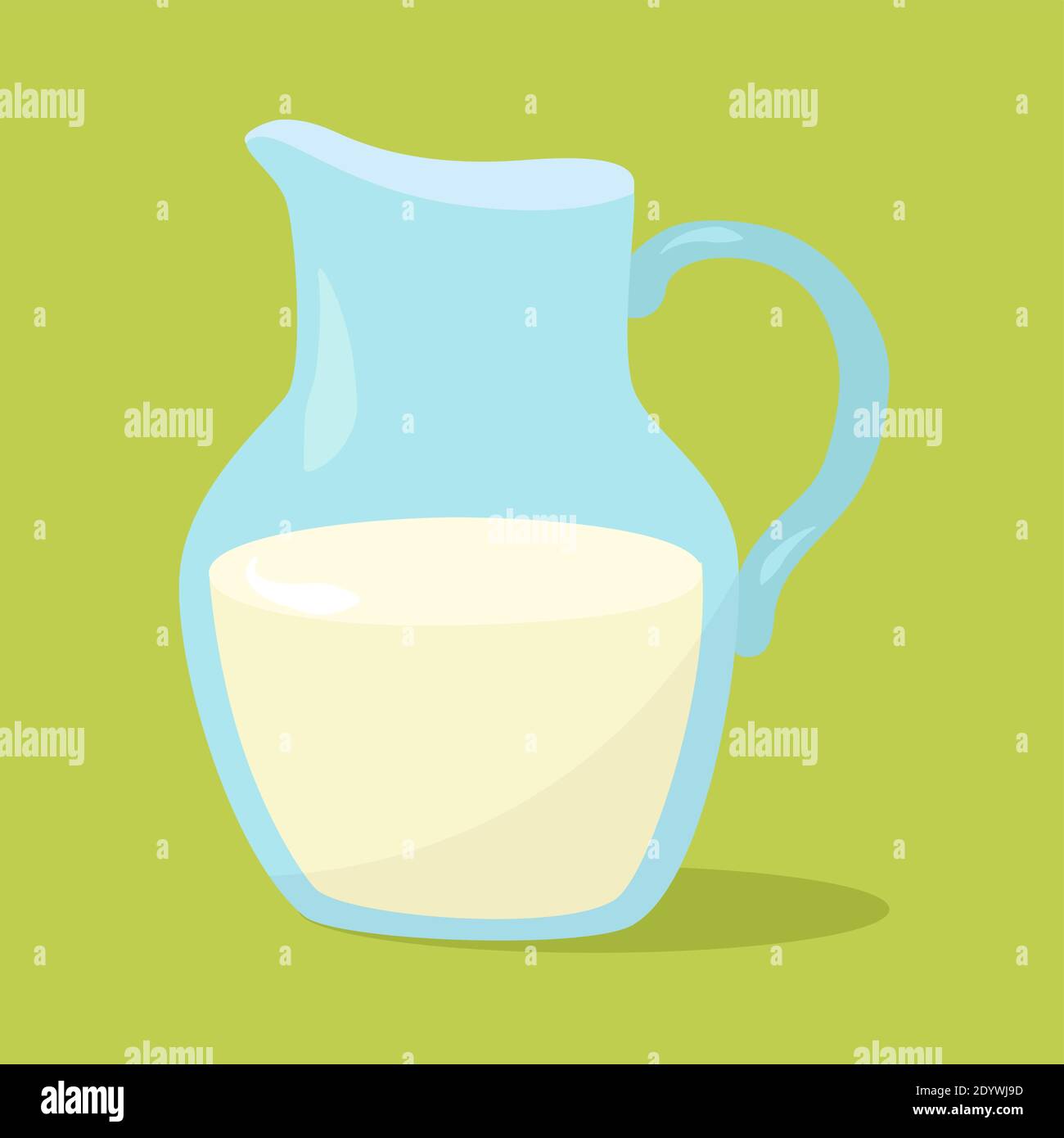 Jar of milk, illustration, vector on a white background Stock Vector ...