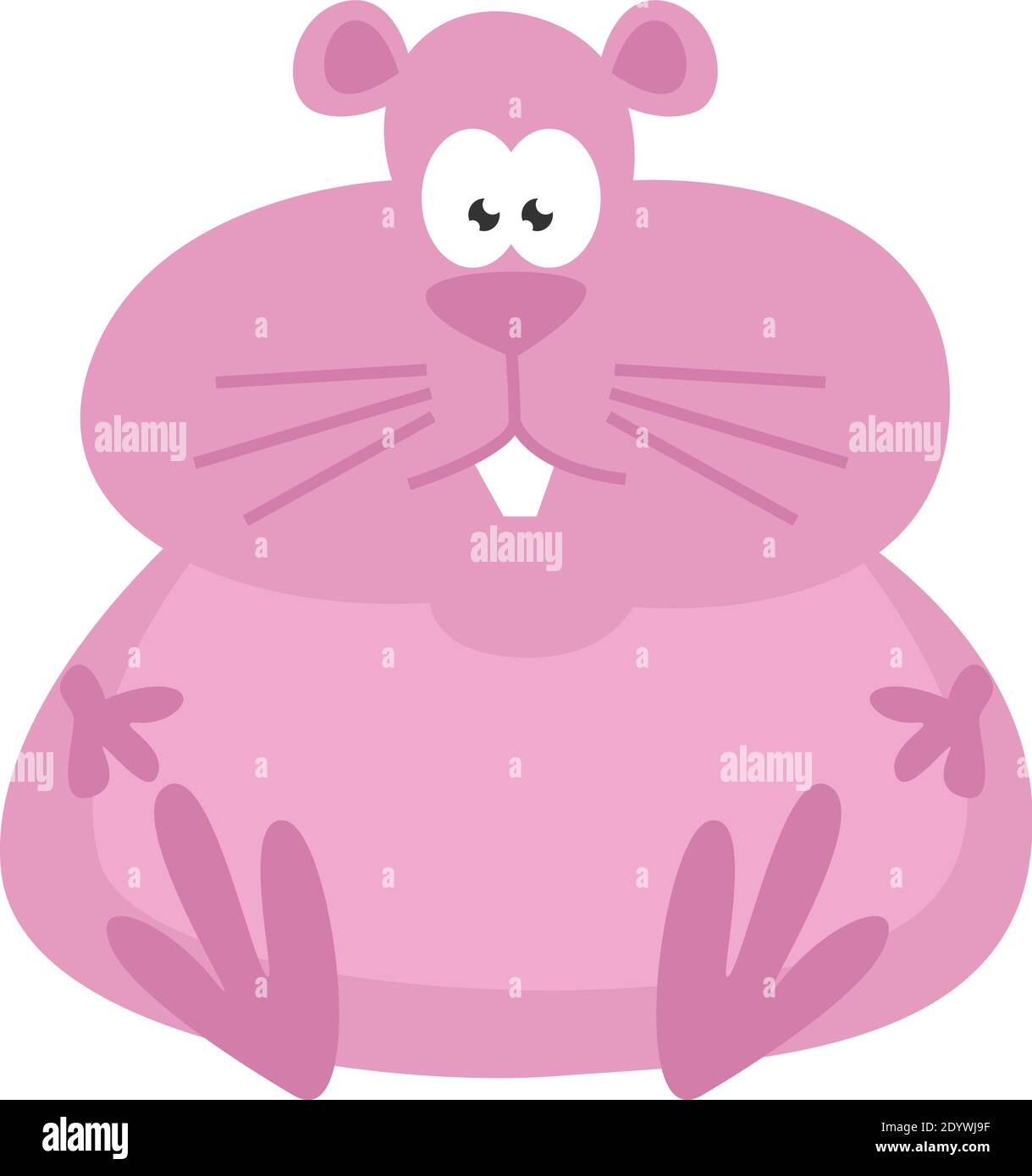 Chubby pink hamster, illustration, vector on a white background Stock ...