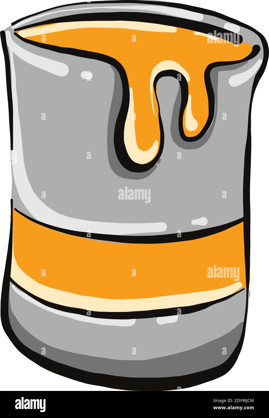 Orange paint, illustration, vector on a white background Stock Vector ...