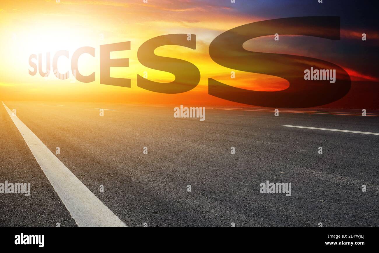 Road sky sunset background,Business Success Concept Stock Photo - Alamy