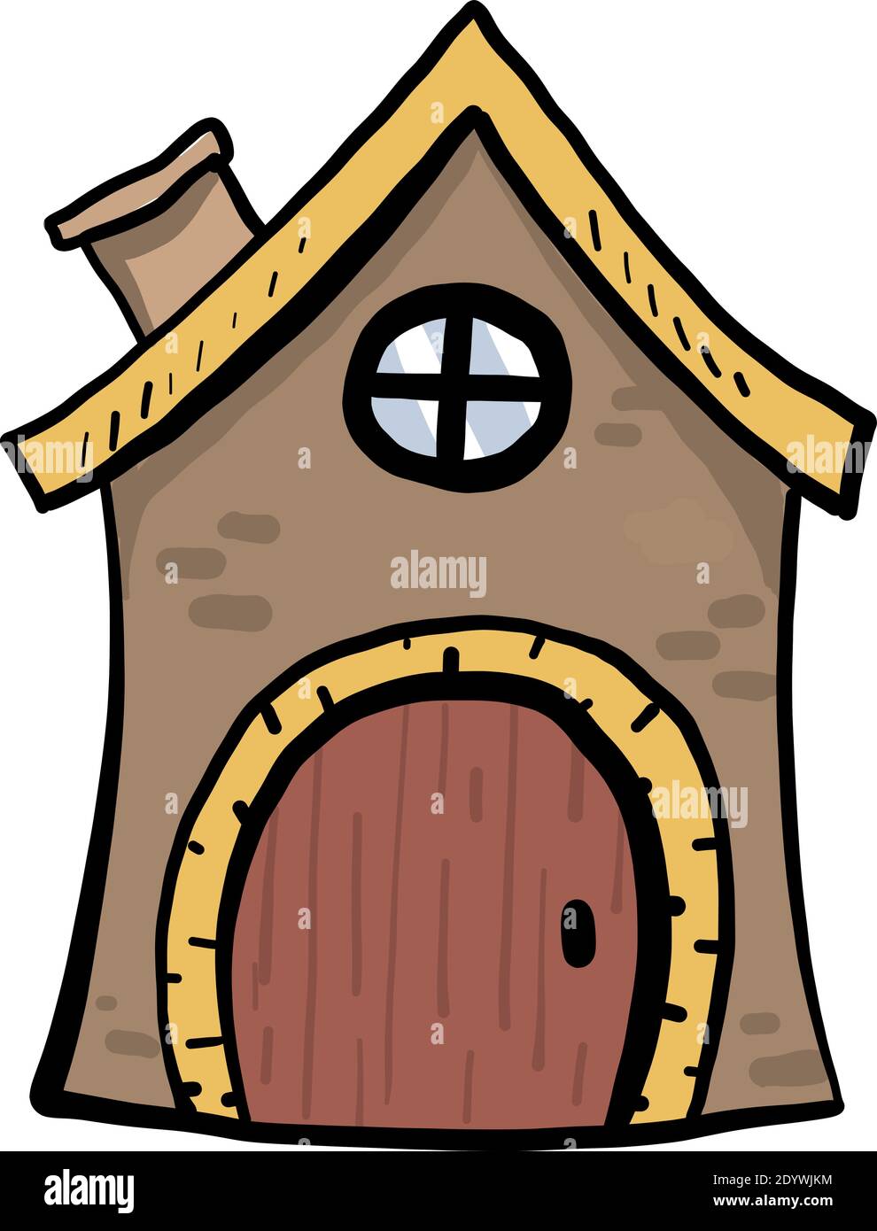 House with a yellow roof, illustration, vector on a white background ...