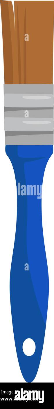 Small blue paint brush, illustration, vector on a white background ...