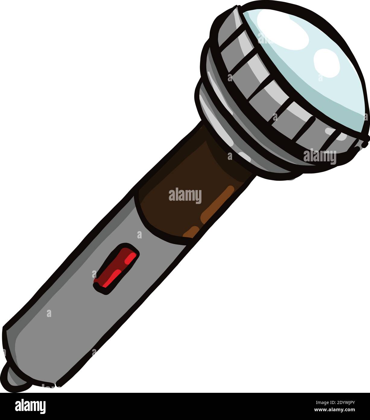 Small flashlight, illustration, vector on a white background Stock ...