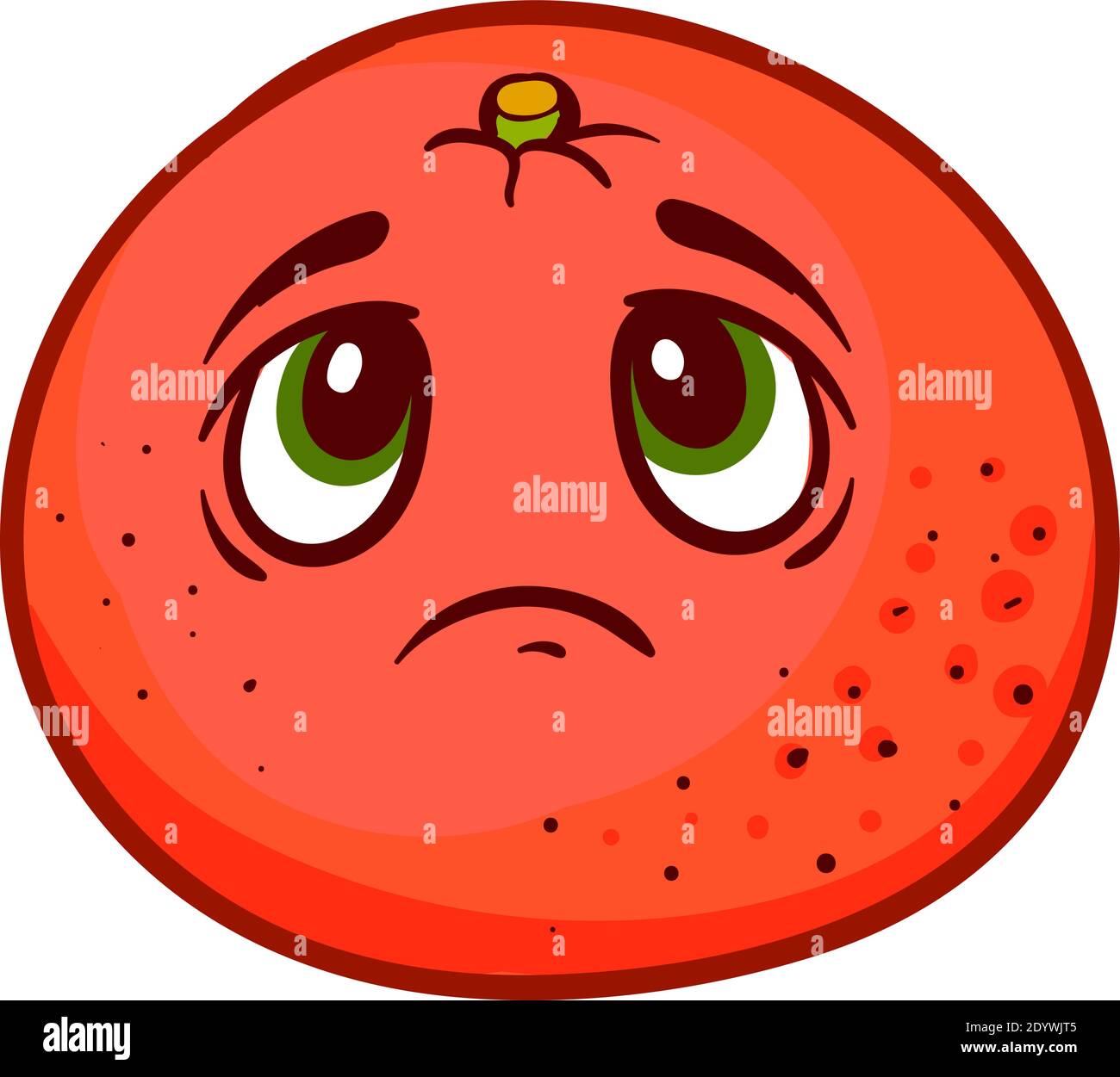 Sad orange, illustration, vector on a white background Stock Vector ...