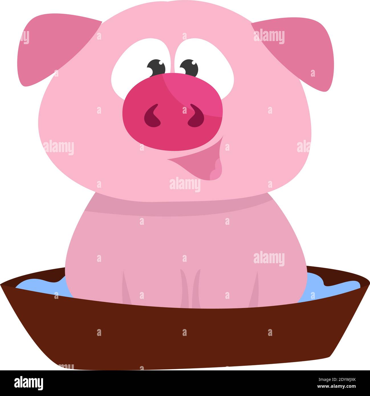 Pig taking a bath, illustration, vector on a white background Stock ...