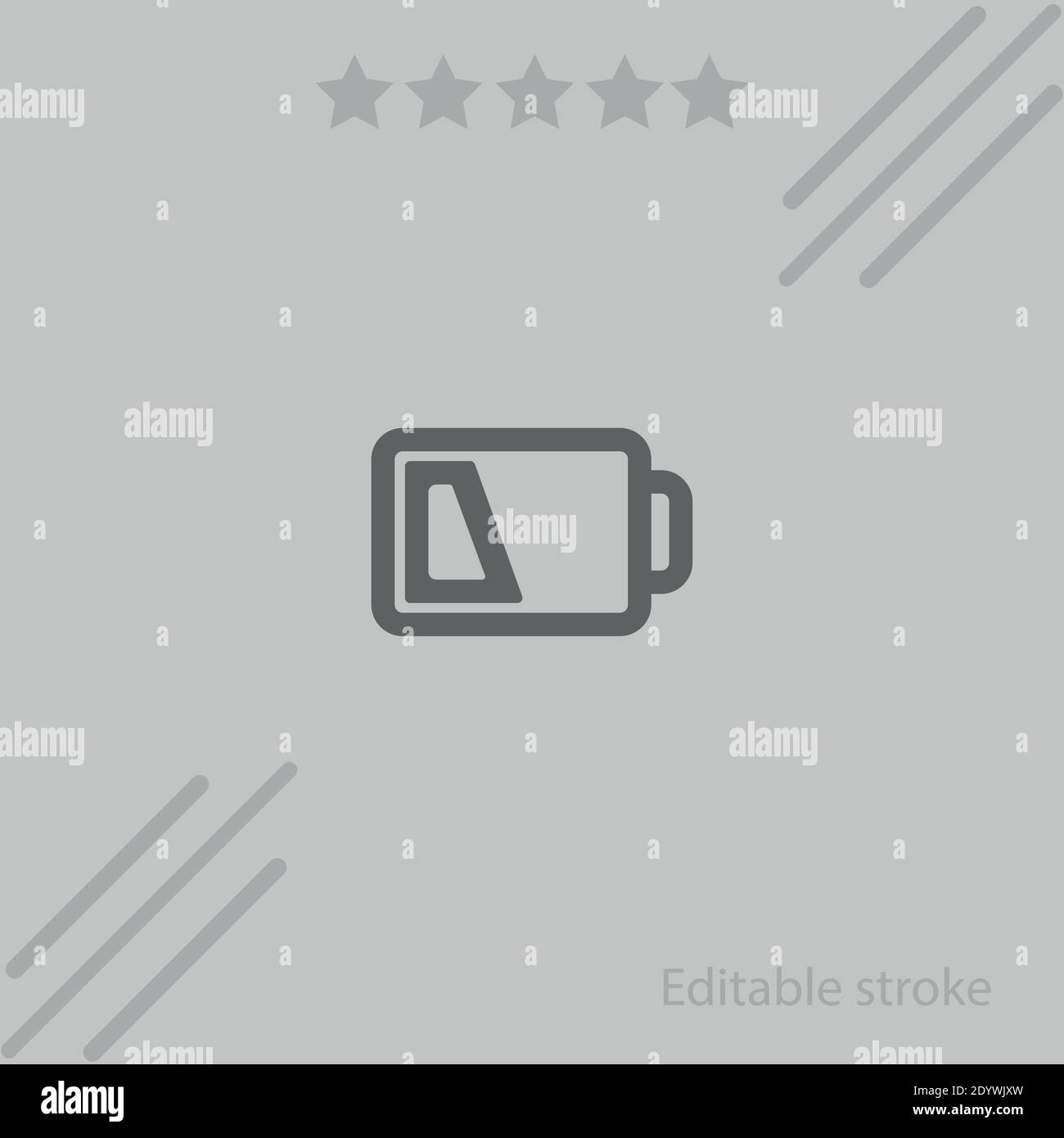 battery on discharged level outline vector icon modern simple vector ...