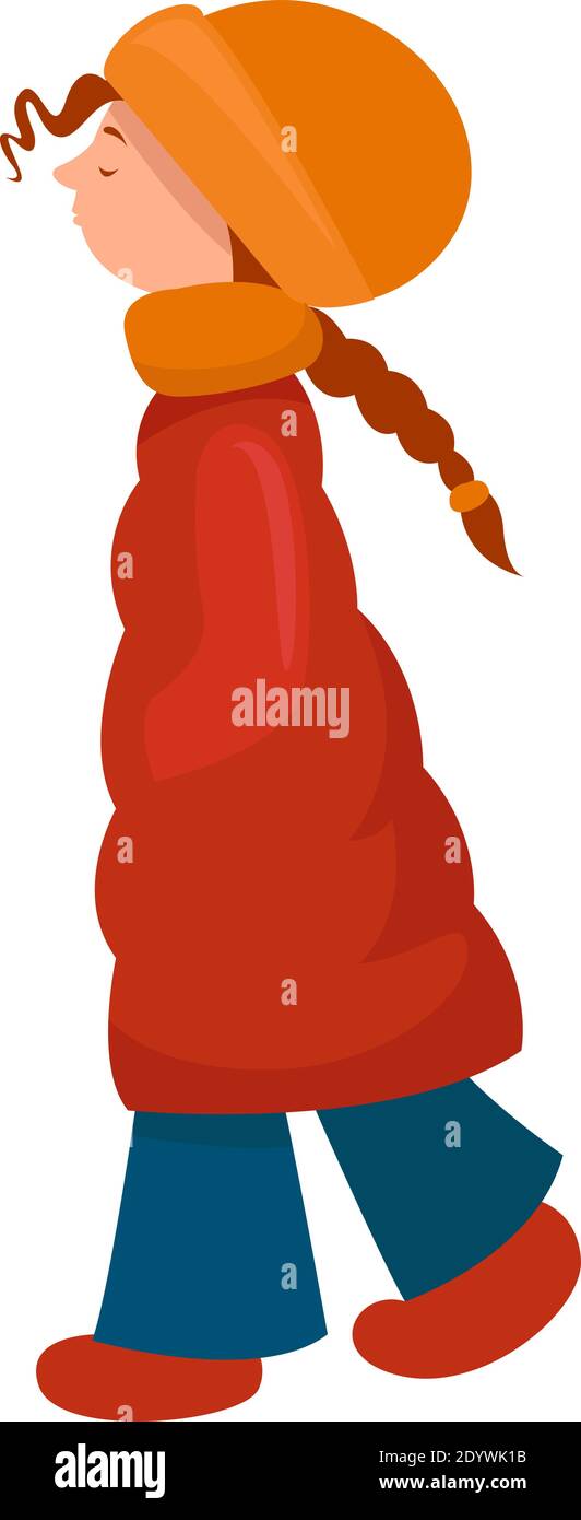 Beautiful girl in white winter Stock Vector Images - Alamy