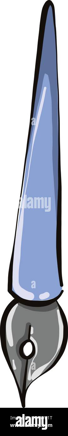 Blue ink pen, illustration, vector on a white background Stock Vector ...