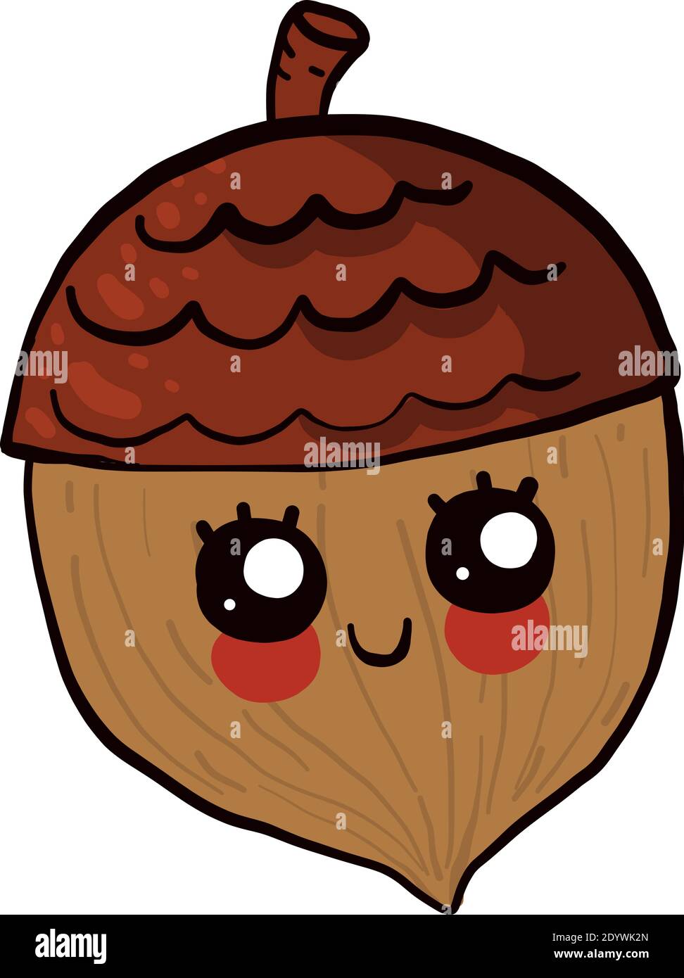 Cute little acorn, illustration, vector on a white background Stock ...