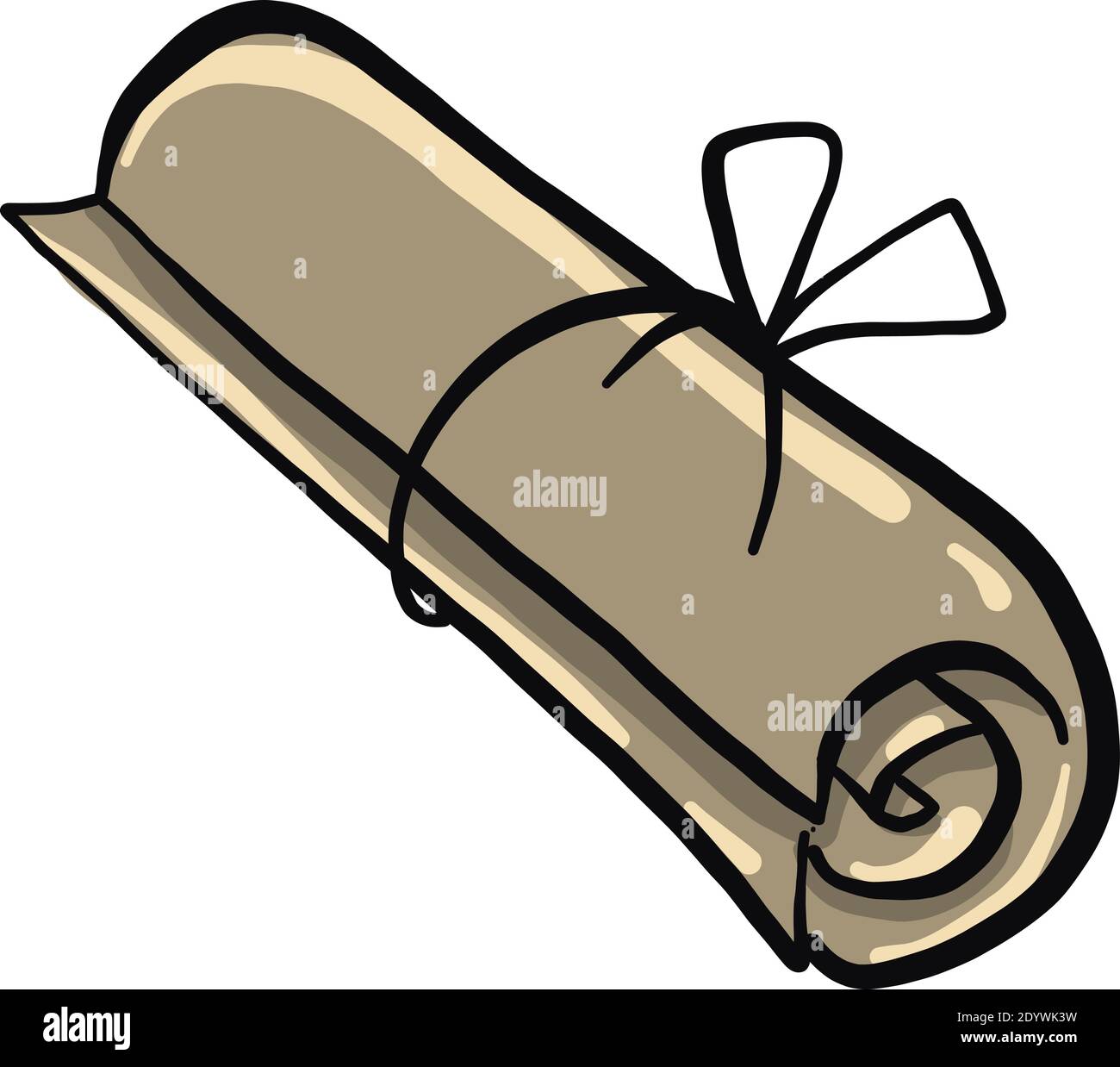 Rolled paper, illustration, vector on a white background Stock Vector ...