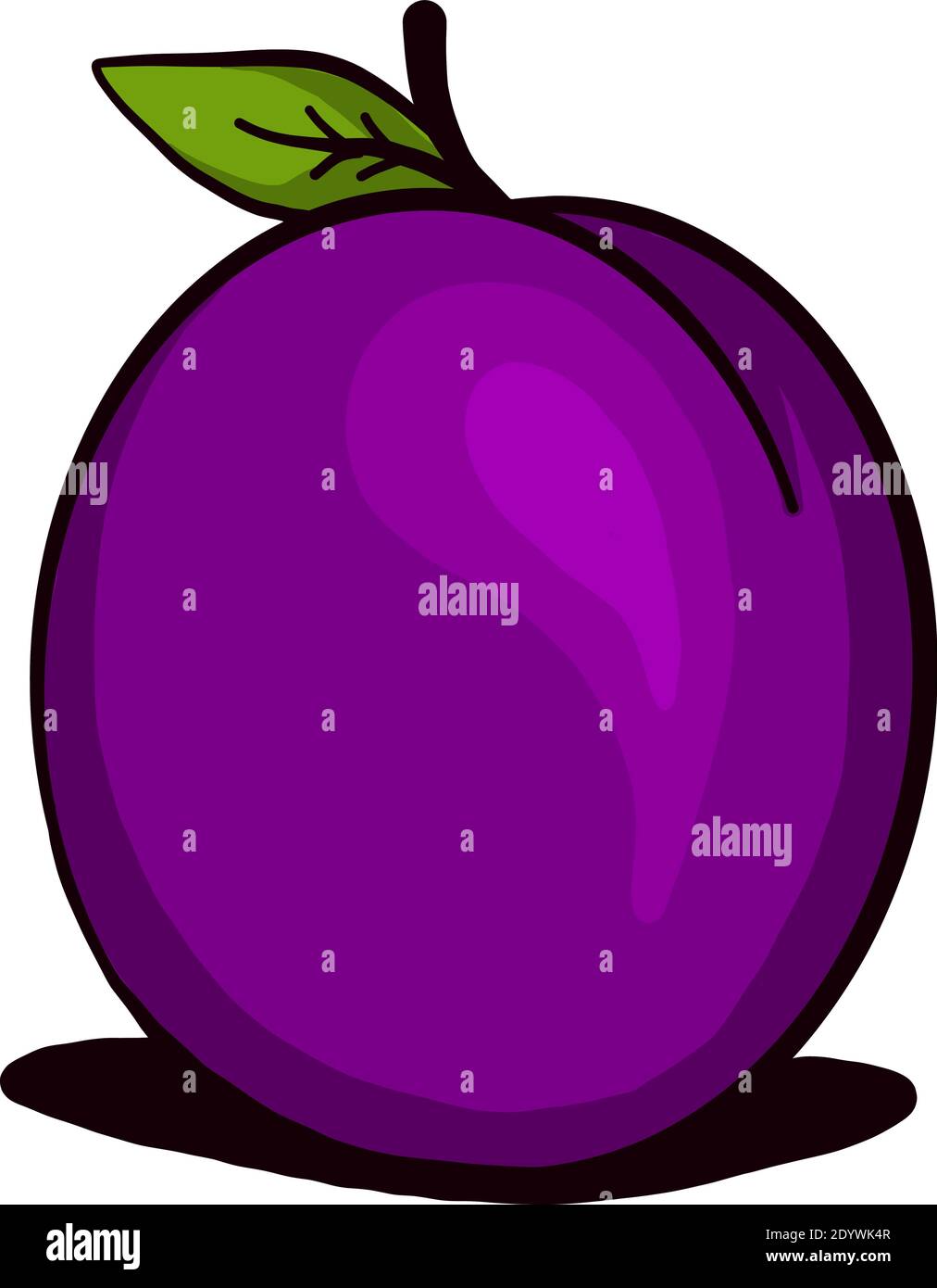 Small purple prune, illustration, vector on a white background Stock ...