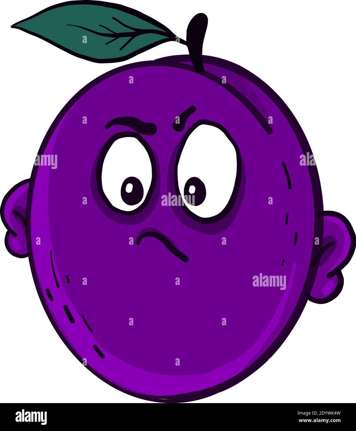 Angry prune, illustration, vector on a white background Stock Vector ...