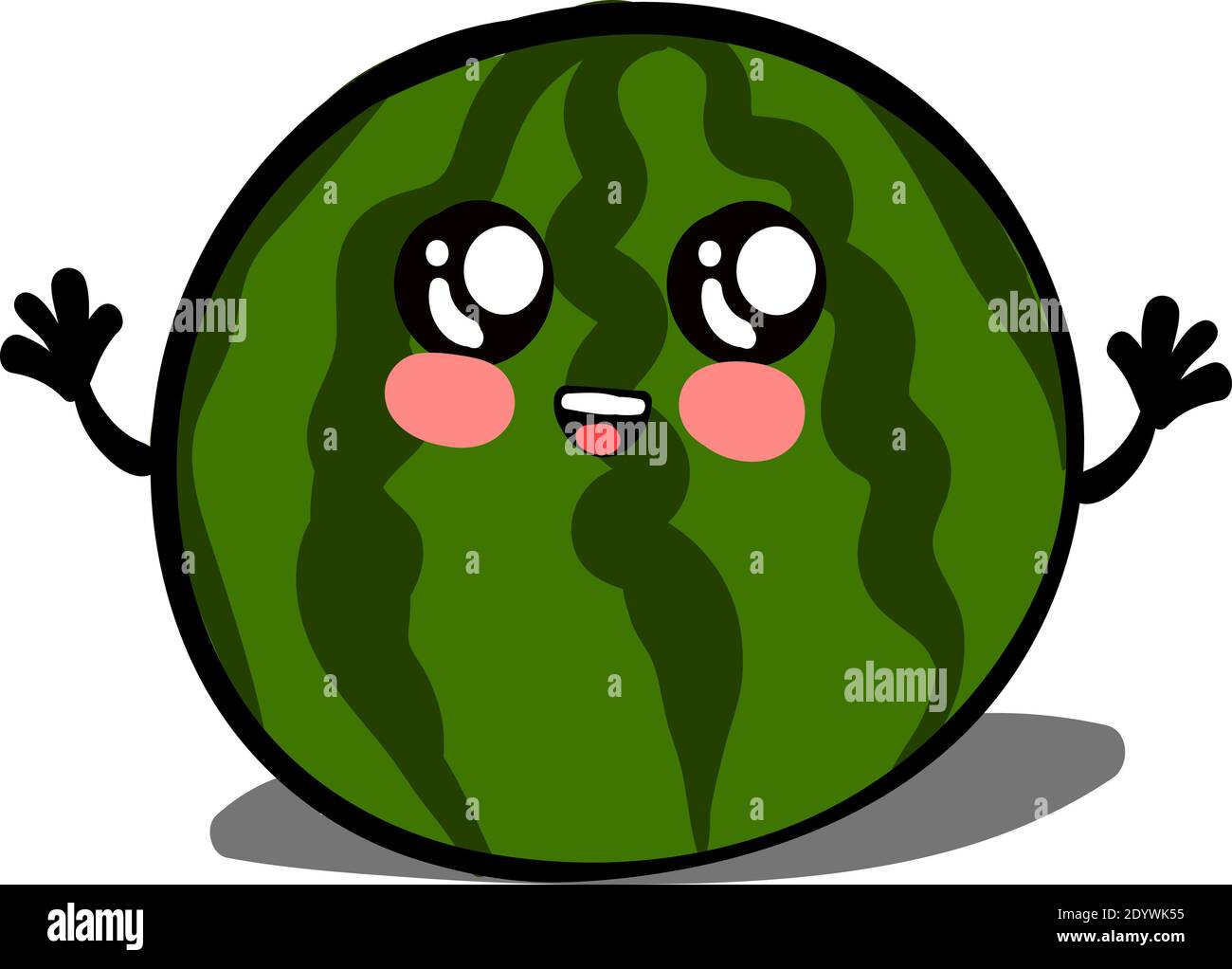 Fresh cartoon watermelon cut Cut Out Stock Images & Pictures - Alamy