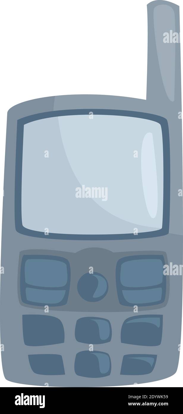 Old mobile phone, illustration, vector on a white background Stock ...