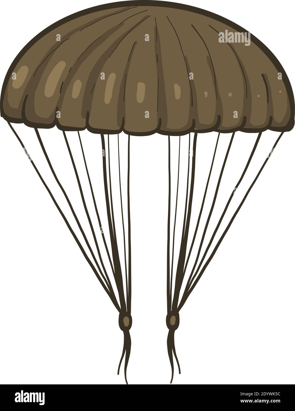 Brown parachute, illustration, vector on a white background Stock ...