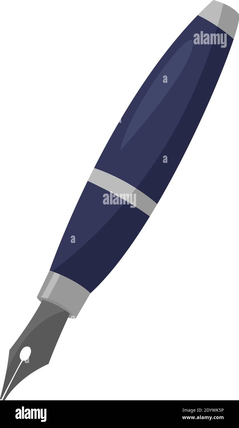 Blue pen, illustration, vector on a white background Stock Vector Image ...
