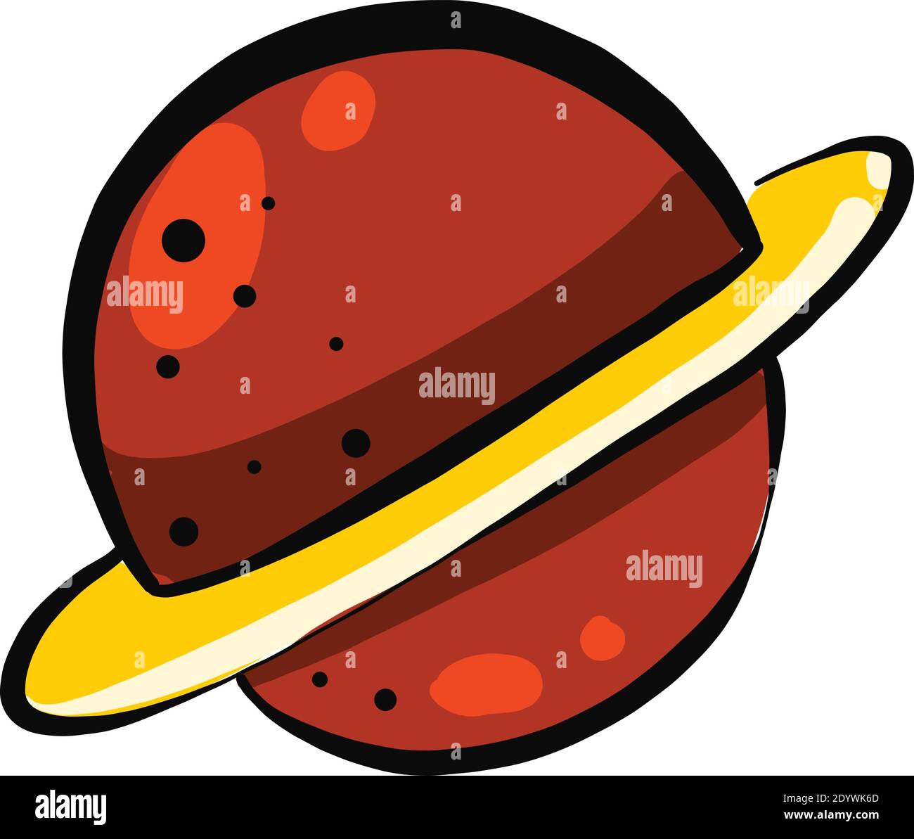 Red planet, illustration, vector on a white background Stock Vector ...