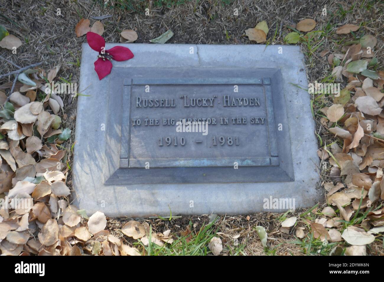 Chatsworth, California, USA 25th December 2020 A general view of Russell 'Lucky' Hayden's Grave ...