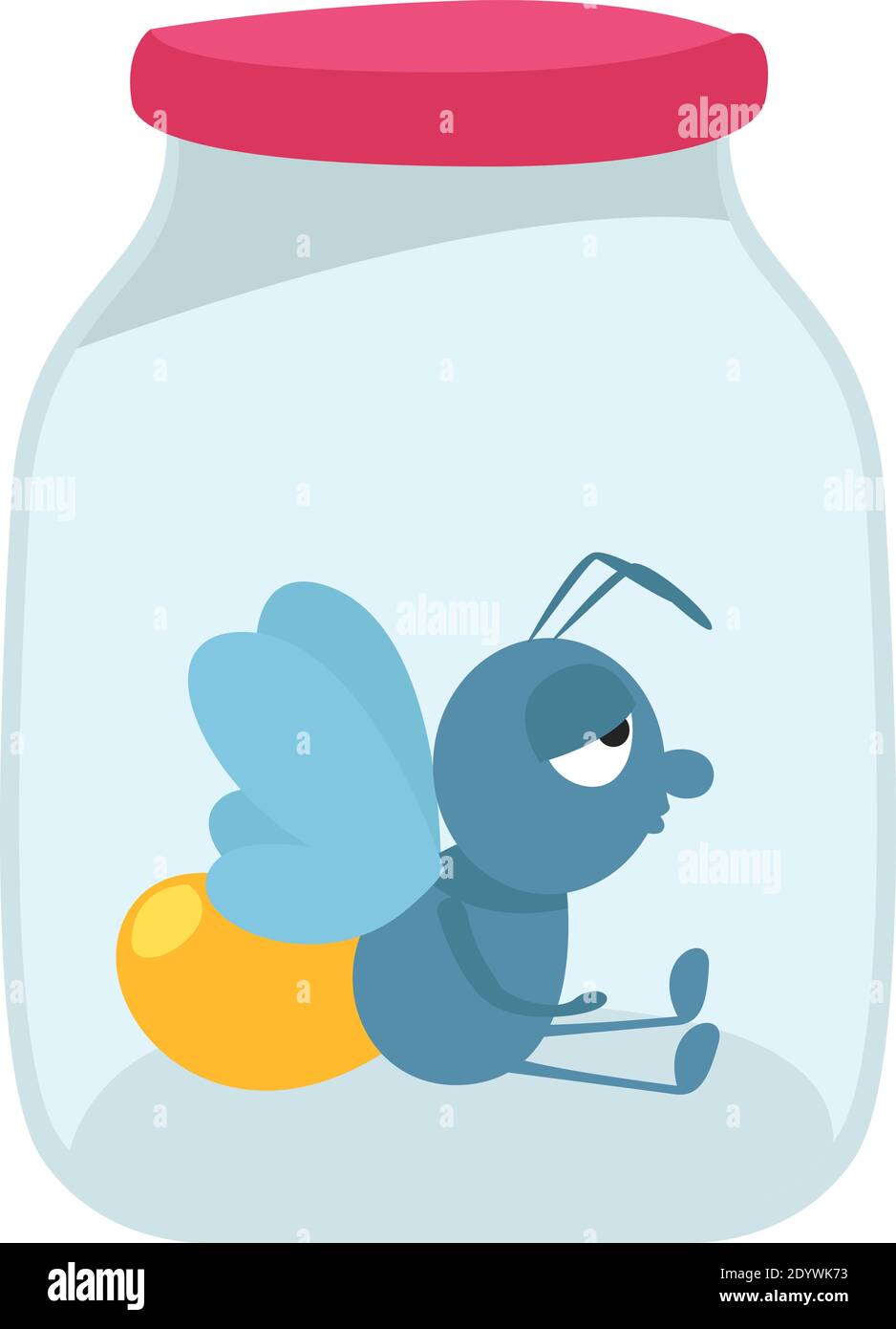 Sad firefly, illustration, vector on a white background Stock Vector ...