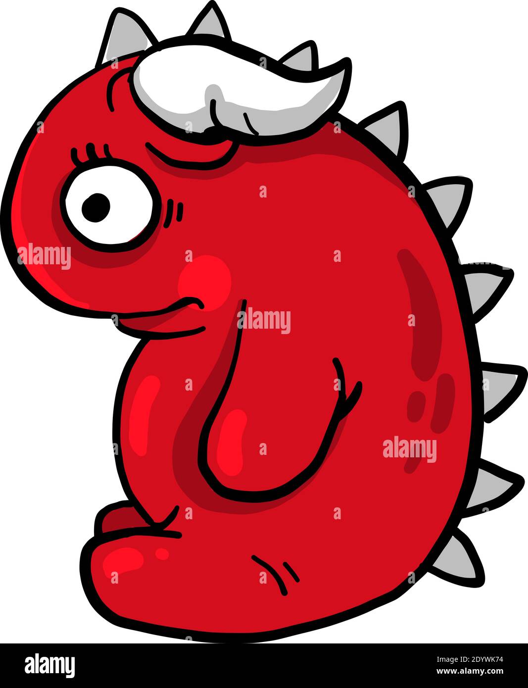 Sad red monster, illustration, vector on a white background Stock ...