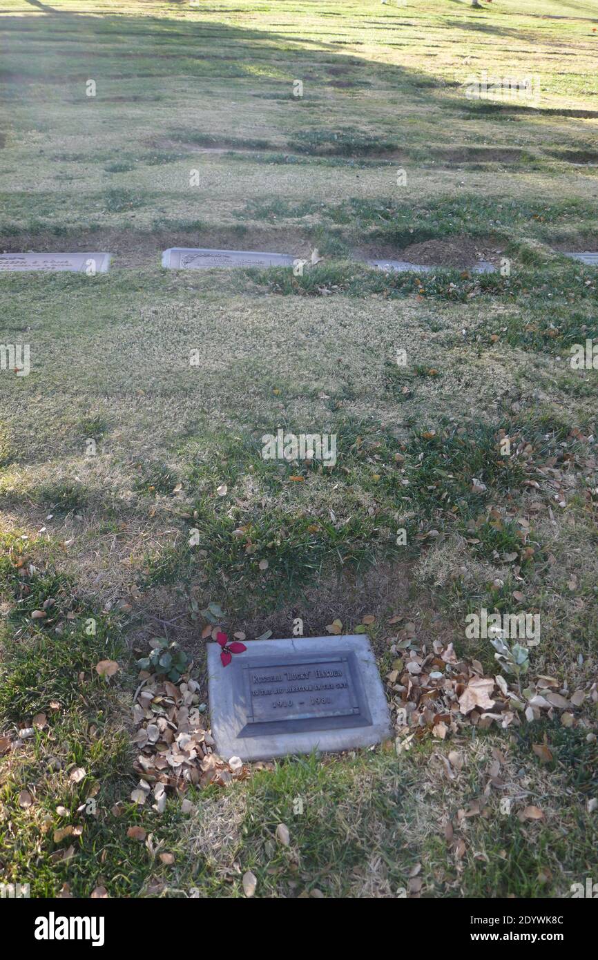 Chatsworth, California, USA 25th December 2020 A general view of Russell 'Lucky' Hayden's Grave ...