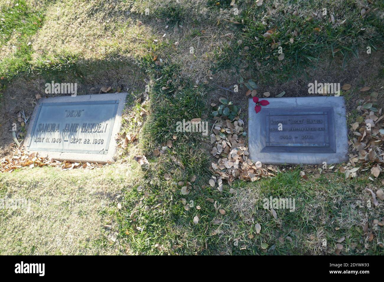 Chatsworth, California, USA 25th December 2020 A general view of Russell 'Lucky' Hayden's Grave ...
