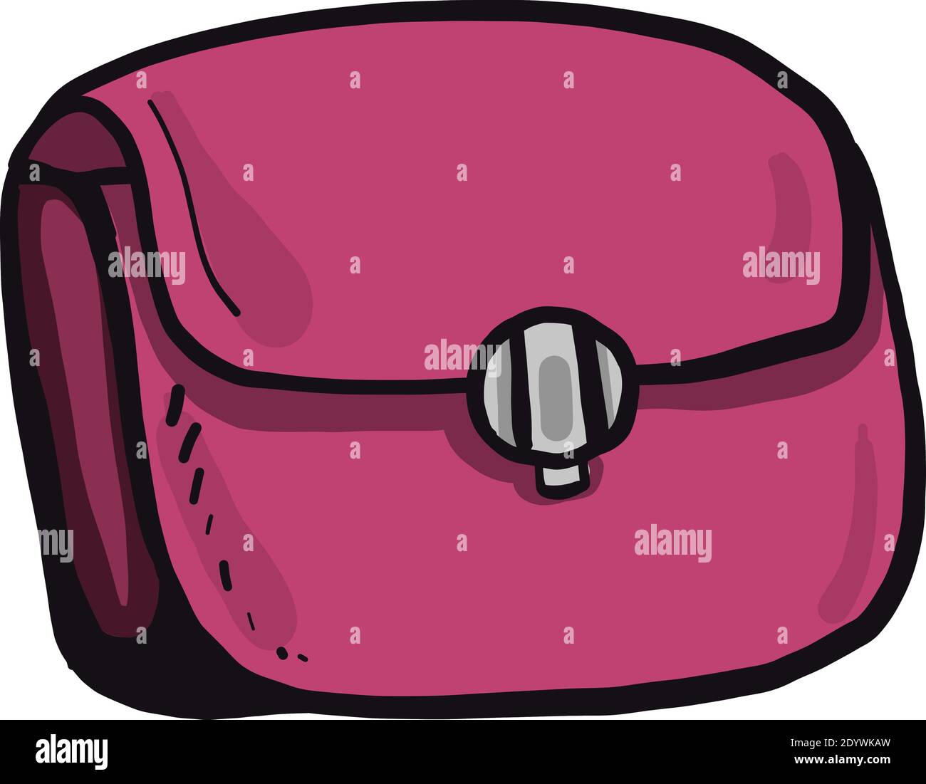 Pink purse, illustration, vector on a white background Stock Vector ...
