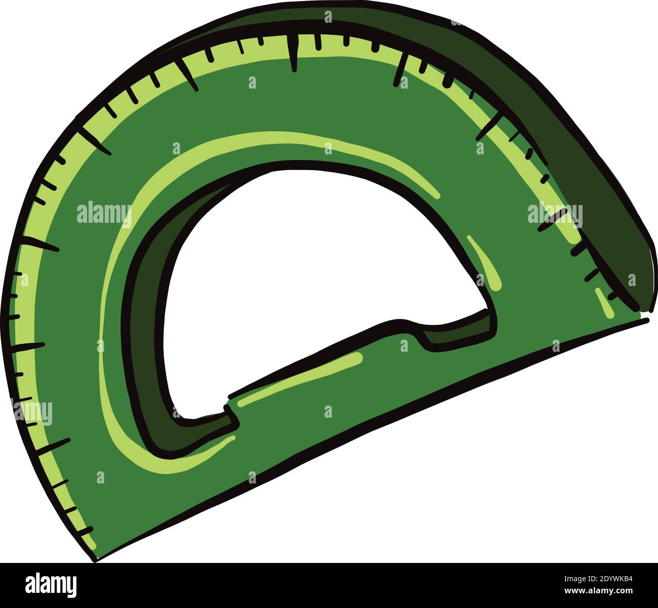 Green ruler, illustration, vector on a white background Stock Vector ...