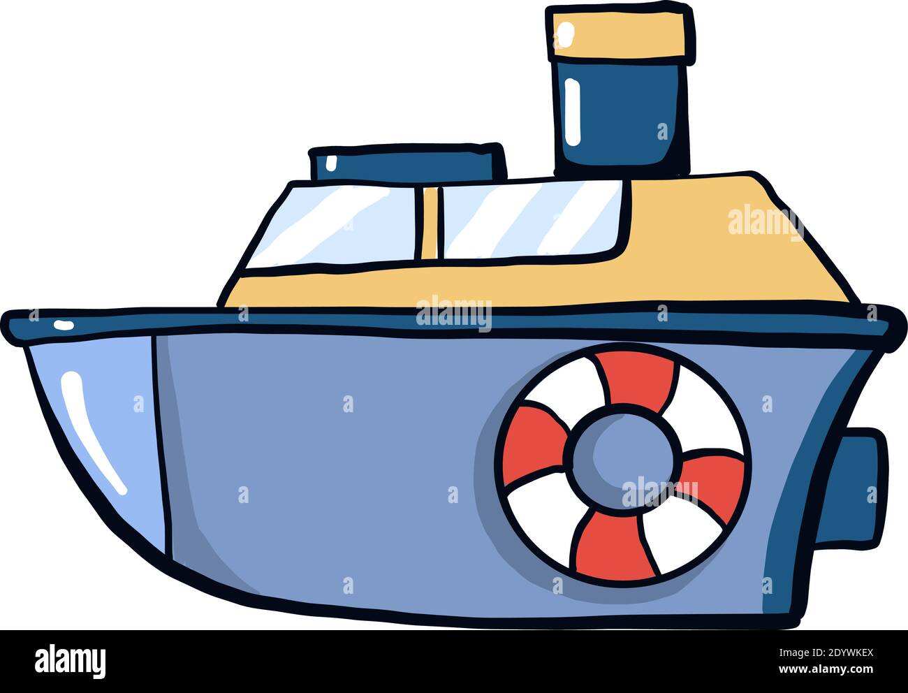 Toy ship, illustration, vector on a white background Stock Vector Image ...