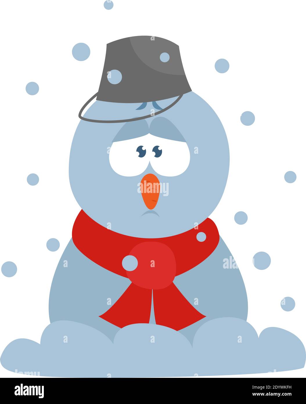 Sad snowman, illustration, vector on a white background Stock Vector ...