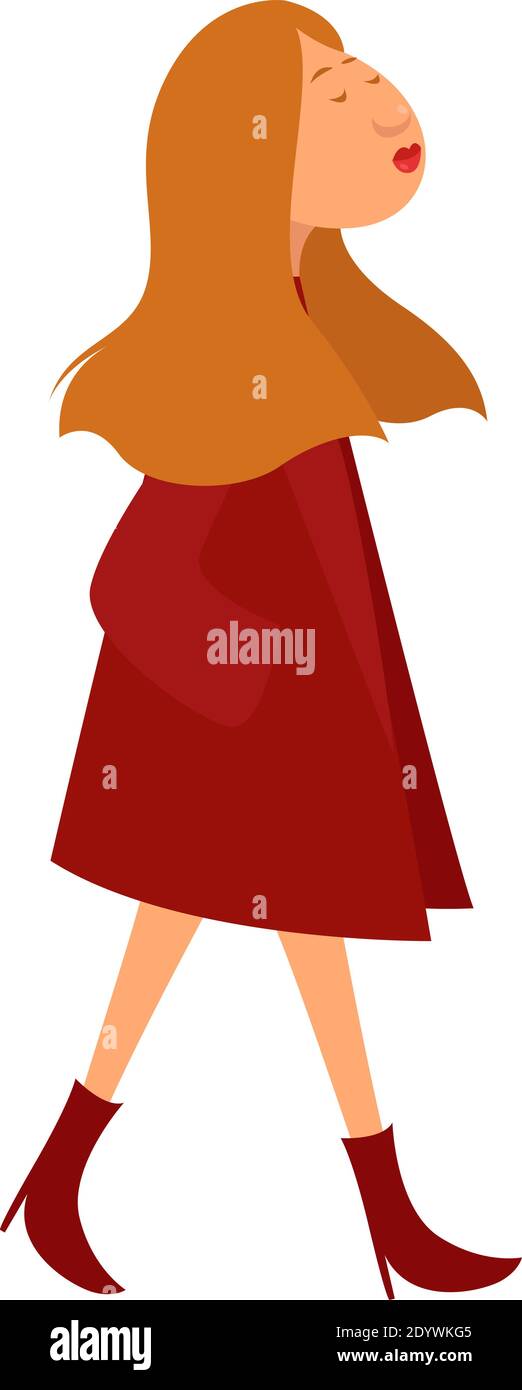 Fancy red coat, illustration, vector on a white background Stock Vector ...