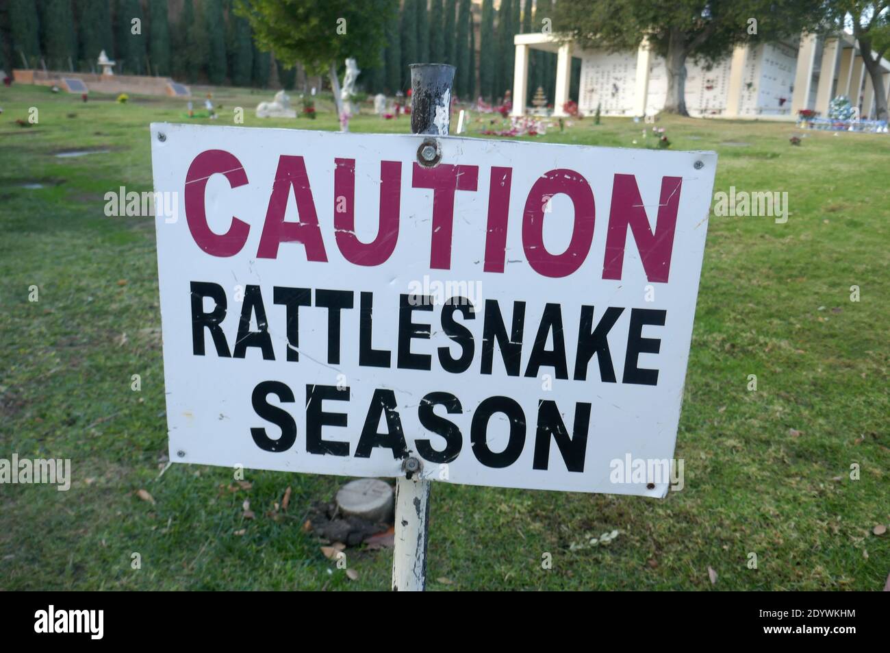 Chatsworth, California, USA 25th December 2020 A general view of Rattlesnake Sign at Oakwood ...