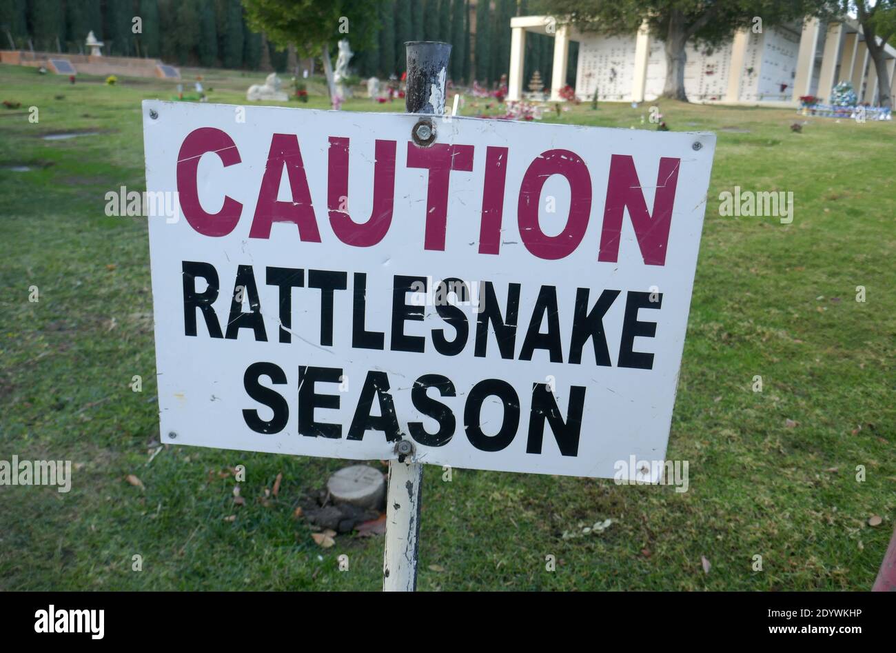 Chatsworth, California, USA 25th December 2020 A general view of Rattlesnake Sign at Oakwood ...
