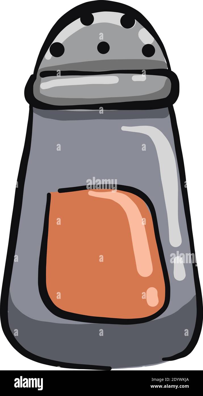 Salt shaker, illustration, vector on a white background Stock Vector ...