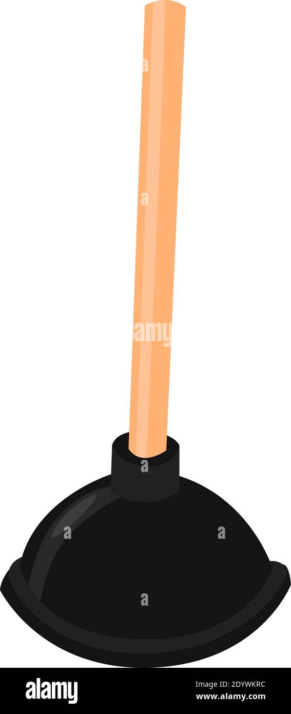 Toilet plunger, illustration, vector on a white background Stock Vector ...