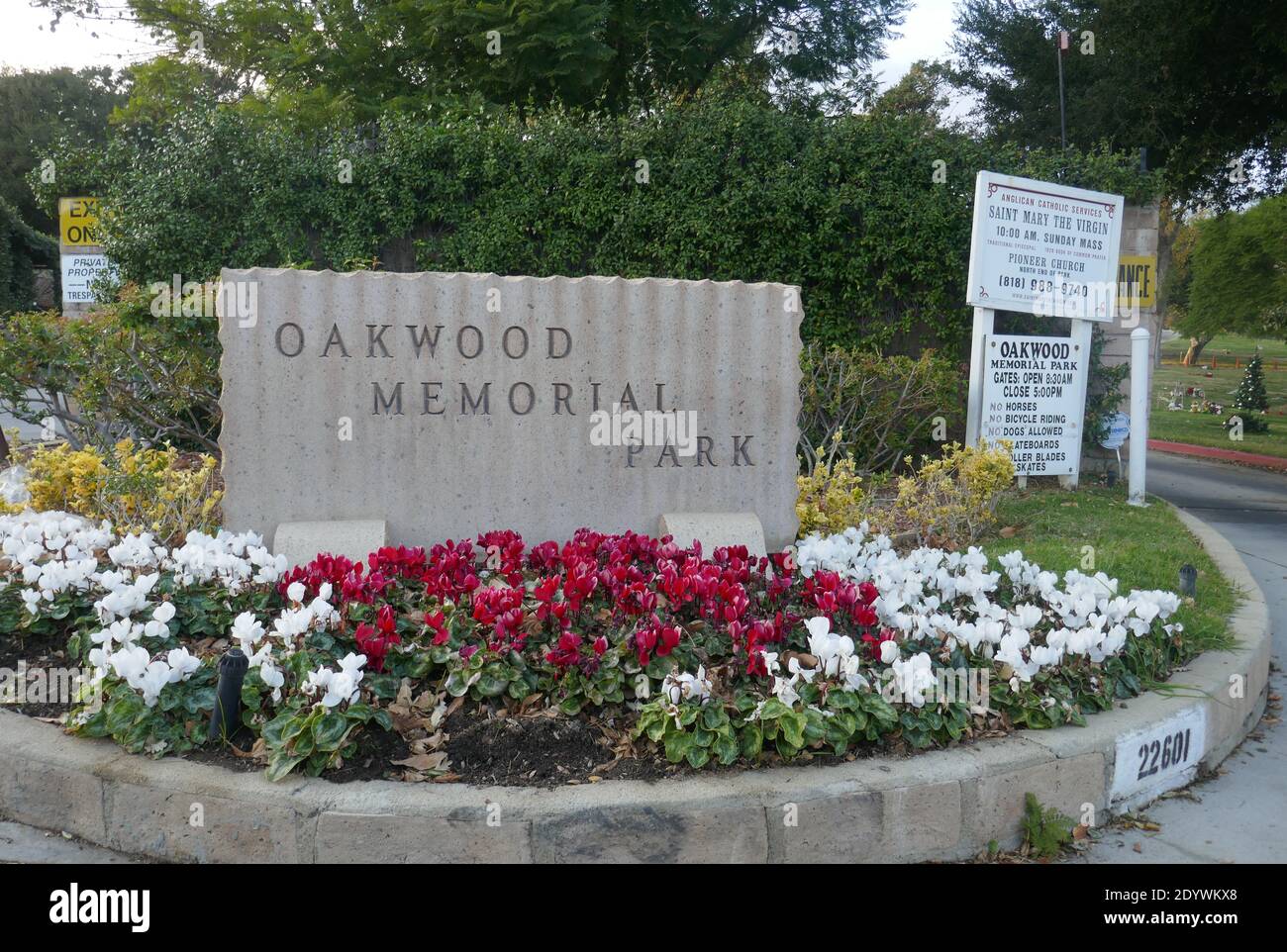 Chatsworth, California, USA 25th December 2020 A general view of Oakwood Memorial Park and ...