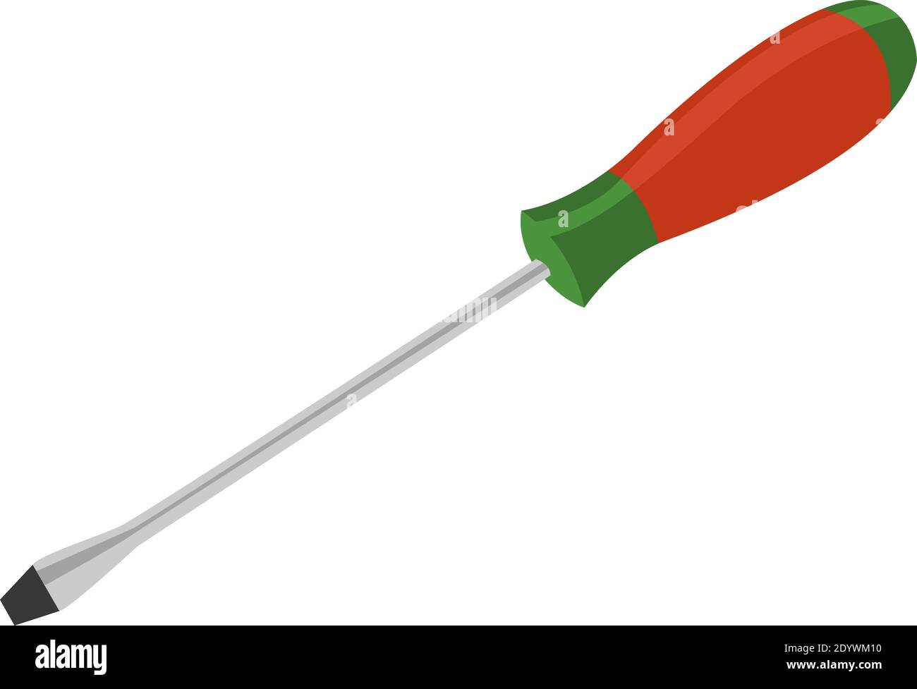 Red screwdriver, illustration, vector on a white background Stock ...
